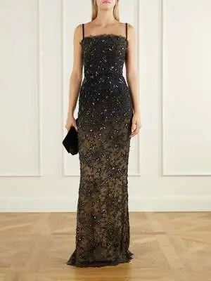 Elie Saab Sequins-embellished Lace Tulle Gown
