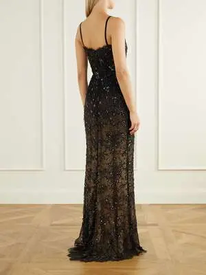 Elie Saab Sequins-embellished Lace Tulle Gown