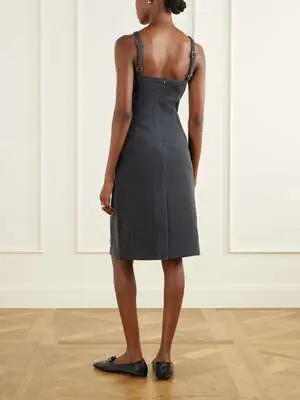 SHUSHU/TONG Sequin-embellished Ruffled Wool-blend Midi Dress