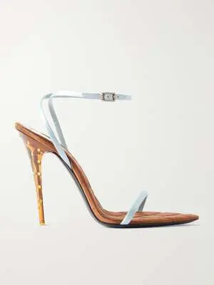 Saint Laurent Ivresse 110 Crystal-embellished Satin Sandals