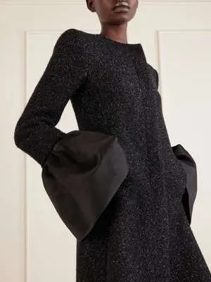 Alexander McQueen Asymmetric Satin-trimmed Metallic Long Coat