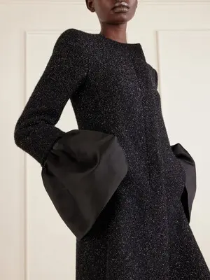 Alexander McQueen Asymmetric Satin-trimmed Metallic Long Coat