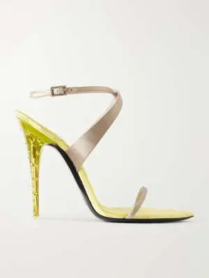 Saint Laurent Ivresse 110 Embellished Satin Sandals - Multi
