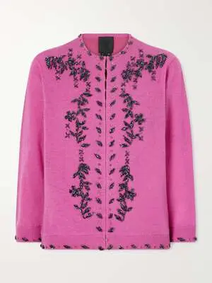 Anna Sui Sequin-embellished Wool-blend Cardigan