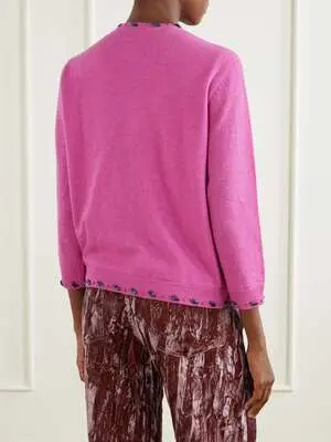 Anna Sui Sequin-embellished Wool-blend Cardigan