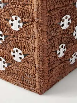 Rabanne Embellished Sac A Main Raffia Tote Bag