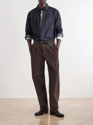 Rag & Bone Wide-leg Pleated Cotton-blend Corduroy Trousers