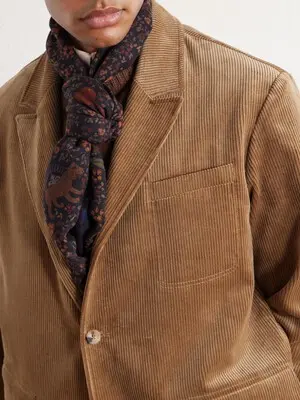De Bonne Facture Printed Wool-twill Scarf