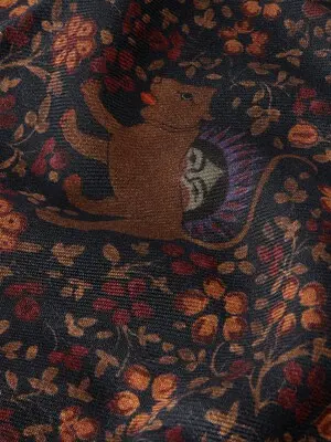 De Bonne Facture Printed Wool-twill Scarf