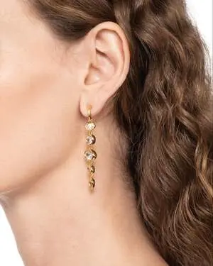 Alexis Bittar Asterales Linear Drop Hoop Earrings