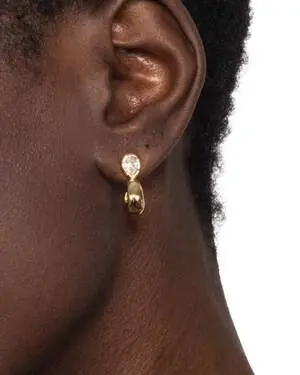 Alexis Bittar Asterales Teardrop Huggie Hoop Earrings - Gold