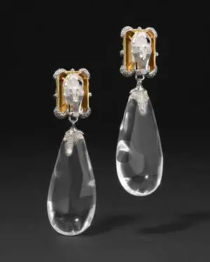 Alexis Bittar Silverlake Lucite Baguette Teardrop Clip Earrings
