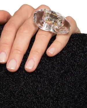 Alexis Bittar Silverlake Lucite Baguette Cocktail Ring