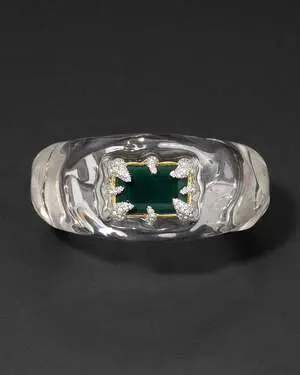 Alexis Bittar Silverlake Lucite Baguette Hinge Cuff Bracelet