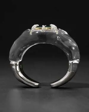 Alexis Bittar Silverlake Lucite Baguette Hinge Cuff Bracelet