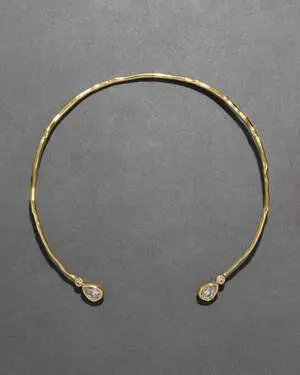 Alexis Bittar Asterales Crystal Capped Skinny Collar Necklace - Gold