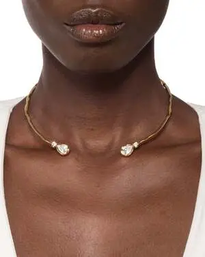 Alexis Bittar Asterales Crystal Capped Skinny Collar Necklace