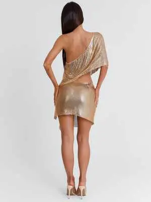 OUTCAST Anaya Mini Skirt - Gold