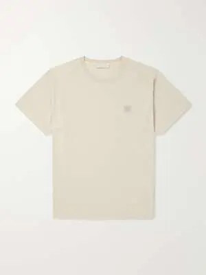 Stone Island Ghost Logo-appliquéd Garment-dyed Cotton-jersey T-shirt - Beige