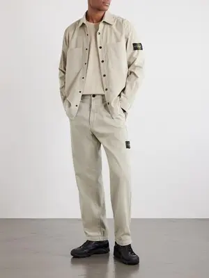 Stone Island Ghost Logo-appliquéd Garment-dyed Cotton-jersey T-shirt