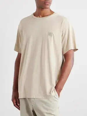 Stone Island Ghost Logo-appliquéd Garment-dyed Cotton-jersey T-shirt