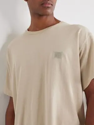 Stone Island Ghost Logo-appliquéd Garment-dyed Cotton-jersey T-shirt