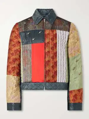 Dries Van Noten Embellished Patchwork Canvas And Jacquard Blouson Jacket