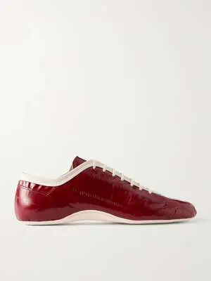 Dries Van Noten Glossed Leather Sneakers - Red