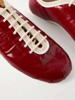 Dries Van Noten Glossed Leather Sneakers