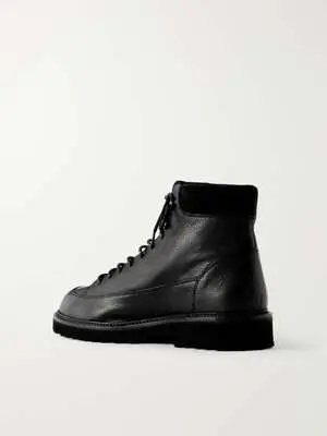 COMMON PROJECTS Hiker Suede-trimmed Full-grain Leather Hiking Boots
