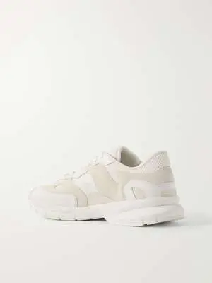 Celine Runner Triomphe-appliquéd Suede-trimmed Leather Sneakers