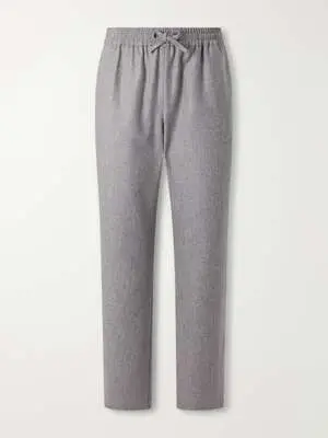 De Bonne Facture Tapered Virgin Wool Drawstring Trousers