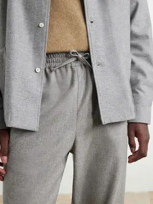 De Bonne Facture Tapered Virgin Wool Drawstring Trousers