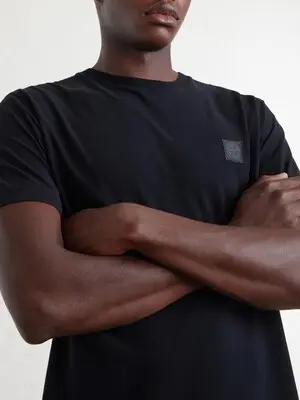 Stone Island Ghost Logo-appliquéd Cotton-jersey T-shirt - Black