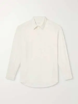 KAPTAIN SUNSHINE Cotton And Silk-blend Twill Shirt - Ecru