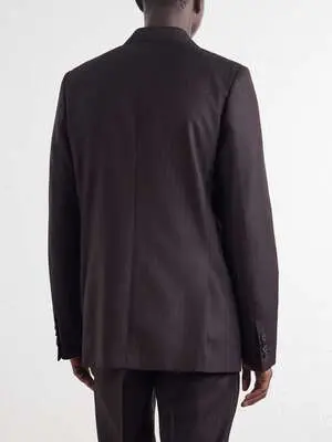 Dries Van Noten Double-breasted Herringbone Wool Blazer