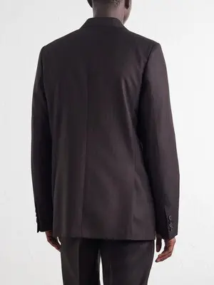Dries Van Noten Double-breasted Herringbone Wool Blazer - Brown