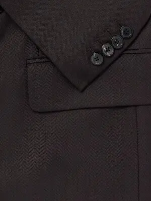 Dries Van Noten Double-breasted Herringbone Wool Blazer - Brown