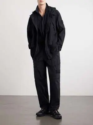 Stone Island Ghost Logo-appliquéd Garment-dyed Shell Hooded Parka