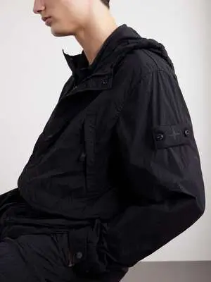 Stone Island Ghost Logo-appliquéd Garment-dyed Shell Hooded Parka