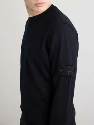 Stone Island Ghost Logo-appliquéd Virgin Wool Sweater