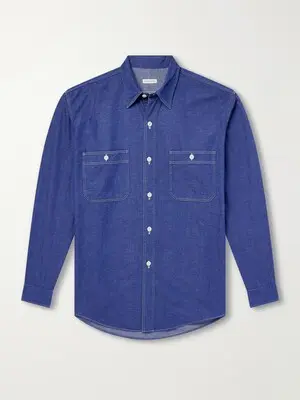 KAPTAIN SUNSHINE Work Suvin Cotton And Hemp-blend Shirt - Blue