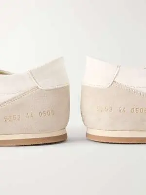 COMMON PROJECTS Minimal Runner Suede-trimmed Leather Sneakers
