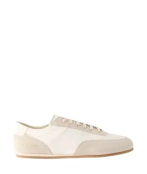 COMMON PROJECTS Minimal Runner Suede-trimmed Leather Sneakers - White