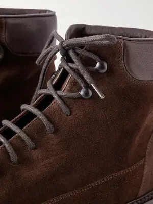 COMMON PROJECTS Leather-trimmed Suede Hiking Boots