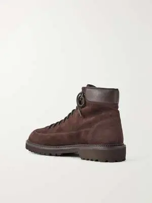 COMMON PROJECTS Leather-trimmed Suede Hiking Boots