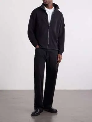 Stone Island Ghost Cotton-blend Jersey Zip-up Sweatshirt