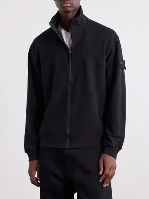 Stone Island Ghost Cotton-blend Fleece Zip-up Sweater