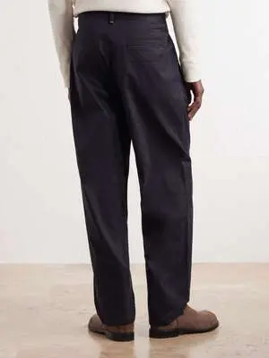 Rag & Bone Wide-leg Pleated Stretch Cotton-twill Trousers