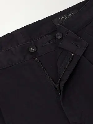 Rag & Bone Wide-leg Pleated Stretch Cotton-twill Trousers